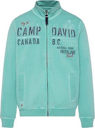 Camp David Sweatjacke mit Logo-Applikationen