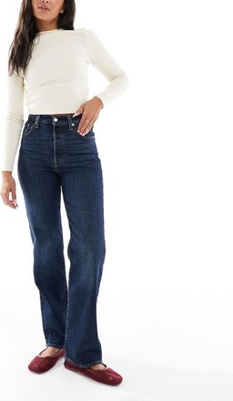 Levi's Ribcage - Jean long droit - Bleu foncé délavé-Bleu marine