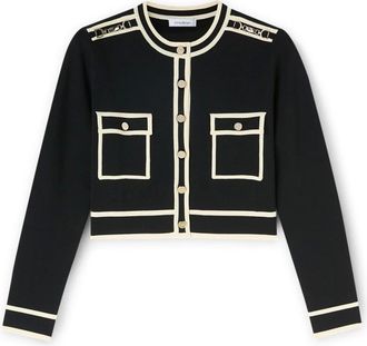 Motivi Femme, Pulls, Noir, Taille: 42 FR Cardigan avec Bords Contrast&eacute;s