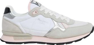 Pepe Jeans London Damen Brit Mix W Sneaker, Grau (Hellgrau), 3