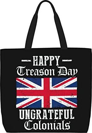 Generic Sac Fourre-Tout Bonne F&ecirc;te De La Trahison, Ingrats Coloniaux! Sac &Agrave; Main D&eacute;contract&eacute; R&eacute;utilisable De Grande Capacit&eacute; Sacs En Toile Pour Femmes, Pour &Eacute;