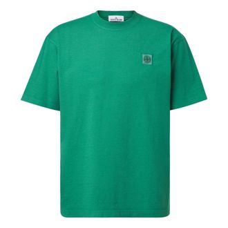 Stone Island Homme, Tops, Vert, Taille: S T-shirt en jersey de coton 60/2