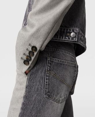 Stella McCartney Colour-Block Denim Jacket - grey