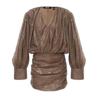 Rotate Paillettenkleid mit langen &Auml;rmeln - - Dresses - Damen - Braun - S