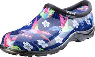 Sloggers Femme Pluie et de Jardin Chaussures Confortables imperm&eacute;ables, Imprim&eacute; Colibri Bleu et Rose, 43 EU
