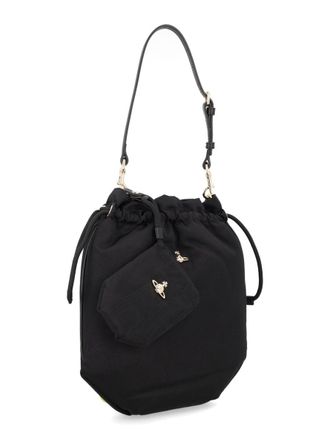 Vivienne Westwood Womens Bag With Orb Detail Black Viscose Handbags Hand
