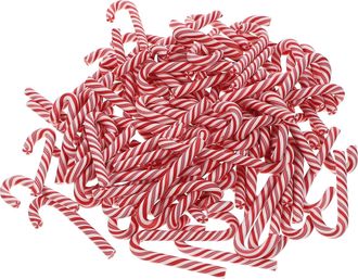 Lurrose 100 Stück Kleiner Zuckerstangen Harzanhänger Rot Weiß 5X12cm Selbstgemacht Weihnachtsdeko für Handyhüllen Bastelzubehör