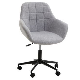 IDIMEX Drehstuhl Yankee höhenverstellbar, bequemer Schreibtischstuhl mit Stoffbezug in grau, moderner Bürostuhl mit Armlehnen, praktischer Bürodrehstuhl mit 