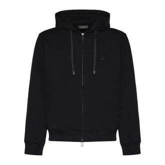 Emporio Armani Homme, Sweatshirts et sweats &agrave; capuche, Noir, Taille: 2XL SweaT-shirt &agrave; capuche zipp&eacute; en double jersey