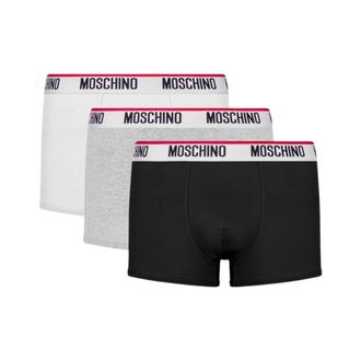 Moschino Homme, Sous-v&ecirc;tements, Noir, Taille: XS Lot de 3 boxers Logo Band
