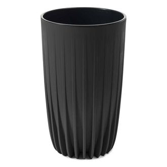 HowHomely Blumentopf aus Kunststoff 52 cm mit Pflanzk&uuml;bel Einsatz 29 cm Durchmesser - Langlebige und Leichte &Uuml;bertopf in Schwarz f&uuml;r Deko Wohnzimmer Garten oder