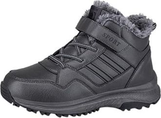 Generico Chaussures Neige Femmes Laine Bottes de neige dhiver pour les femmes Fond plat &eacute;pais antid&eacute;rapant Bout Lace Up Hook Loop Couleur unie Peluche chaude e