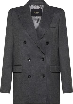 Seventy Femme, Vestes, Gris, Taille: 42 FR Veste grise cintr&eacute;e &agrave; double boutonnage