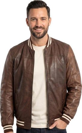 Maddox Lederjacke HJM-89 Collage MADDOX - Herren Lederjacke Blouson Lammnappa dunkelbraun