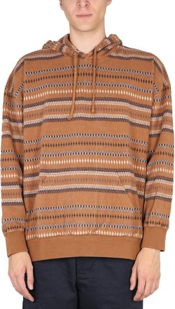Universal Works Cotton-Blend Drawstring Hoodie - Brown