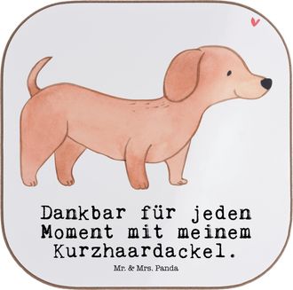 Mr. & Mrs. Panda Untersetzer Gl&auml;ser Dackel Kurzhaardackel Moment - Geschenk, Teckel, Coaster, Tasse, Tischuntersetzer, f&uuml;r, Holzuntersetzer, Dachshund