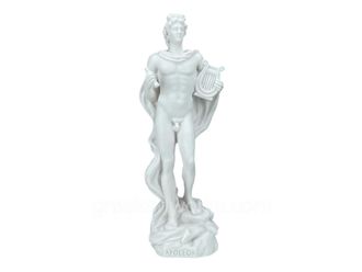 Generic Apollo Statue aus gegossenem Marmor mit Lyre, griechischer römischer Gott