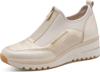 Marco Tozzi Marco Tozzi Damen Sneaker weiches Feel Me Wechselfu&szlig;bett weiches Innenfutter Vegan Vegan, beige (Cream Comb), 41 EU