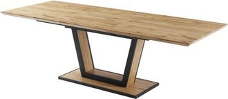 Vente-Unique Vente-unique - Table à manger extensible 6 à 10 personnes en mdf et métal - Naturel et noir - viteno