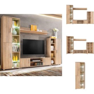 vidaXL Vidaxl - tv Wohnwand mit LED-Leuchten Sonoma Eiche - TV-Wand - Fernsehschr&auml;nk - Wohnwand - Sideboard - Wohnzimmer Dekoration