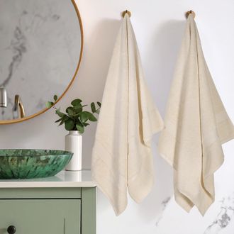 Superior 2-teiliges Badehandtuchset aus Baumwolle, 900 Gramm, cremefarben