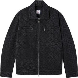 Casablanca Veste &agrave; monogramme en denim de coton