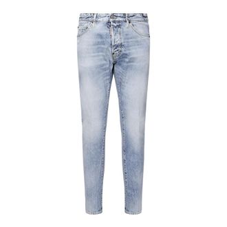 Dsquared2 Homme, Jeans, Bleu, Taille: S Jean Droit en Denim Bleu