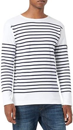 Armor Lux Homme Marinière Amiral Homme Pull, Blanc (400 Blanc/Navire 400), XL EU