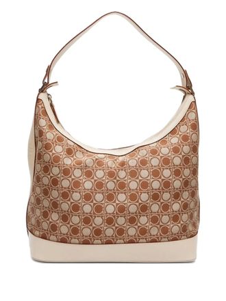 Ferragamo sac porté épaule en toile à motif Gancini (années 2010-2020) - Tons neutres