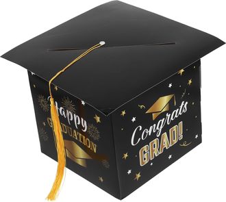 NUOBESTY Abschlussfeier Hinterlassen Sie Eine Nachricht Wahlbox Kartendekoration 2025 Abschlussdekorationen Abschlusseinladungen Abschlusspartyzubeh&ouml;r Schwarze