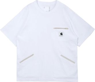 sacai Homme, Tops, Blanc, Taille: S T-shirt en jersey de coton