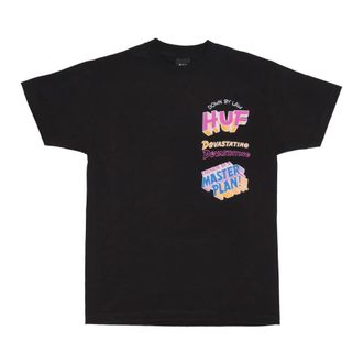 HUF Schwarzes Rundhals Baumwoll T-Shirt - - Tops - Herren - Schwarzk - S