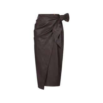 Elisabetta Franchi Femme, Jupes, Brun, Taille: 40 FR Jupe avec ceinture nou&eacute;e