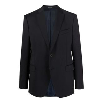 Emporio Armani Taillierter Einreiher-Blazer - - Jackets - Herren - Schwarzk - 2XL