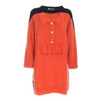 Vivetta Gem&uuml;tliches Gestricktes Kleid in Orange und Schwarz - - Dresses - Damen - Orange - S