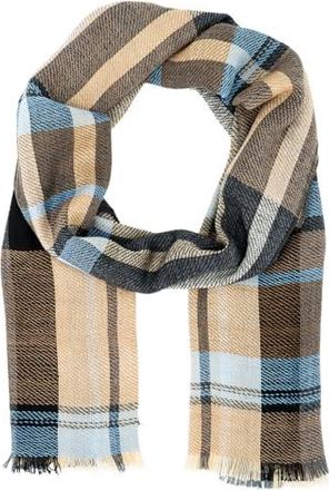 Lindenmann mens scarf brown- grey mens scarf thin 56% polyacryl / 44% viscose