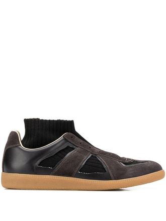 Maison Margiela baskets montantes Replica &agrave; d&eacute;tail de chaussette - Noir