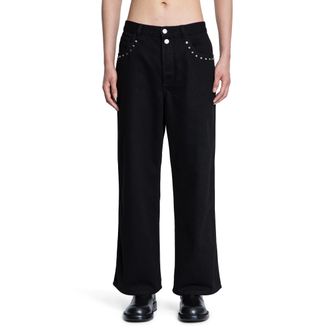 Alexander McQueen Cropped Stud 5 Pocket Jeans