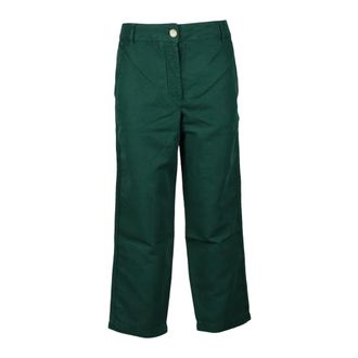 Tommy Hilfiger Femme, Pantalons, Vert, Taille: 48 FR Pantalon d&eacute;contract&eacute; en coton et lin
