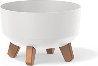 Prosperplast Wei&szlig;er Topf, ohne Tank, GRACIA Kollektion, 23,5 x 23,5 x 15,5 cm, Fassungsverm&ouml;gen 3,8 L