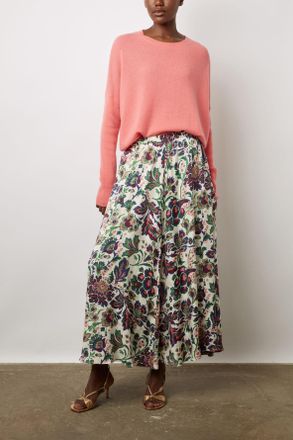 Gerard Darel Jupe midi &agrave; grandes fleurs - DEBRA - Ecru