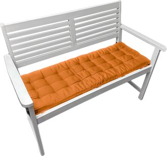 Brandsseller Bankauflage 140x40x4 cm - Sitzkissen für Gartenbank & Essbank - wasserabweisend, pflegeleicht & weich gepolstert für drinnen & draußen - Orange