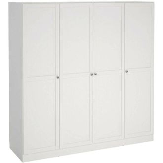 Dmora Gro&szlig;er Kleiderschrank Presidenti, Schlafzimmerm&ouml;bel, Schrank, Garderobe, 196x62 h200 cm, Wei&szlig; - Dmora