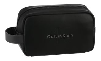 Calvin Klein Mini Bag CALVIN KLEIN BOLD DOPP KIT, Damen, Gr. B/H/T: 20cm x 12,5cm x 8cm, schwarz, Lederimitat, Taschen, Kulturbeutel, Washbag, Kosmetiktasche mit L
