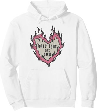 Trendy Apparel Valentines Day Hate That for You Flame Heart Pullover Hoodie