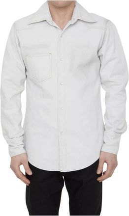 Maison Margiela Homme, Chemises, Blanc, Taille: L Long Sleeve Denim Shirt