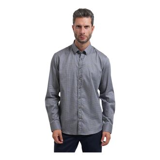 Bugatti Chemise d&eacute;contract&eacute;e &agrave; micro-motifs - Homme - Chemises - Gris - Taille: M