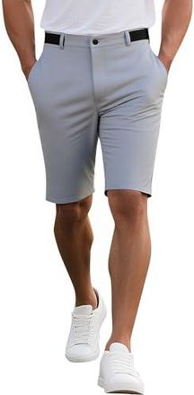 Generic Short habill&eacute; pour homme &agrave; lavant plat de 17,8 cm, chino l&eacute;ger d&eacute;contract&eacute; avec poches, short de course pour homme, coupe Y, gris, XL