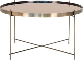 M&S Collection M&s - Table basse ronde 70x40 cm en verre et acier dor&eacute;