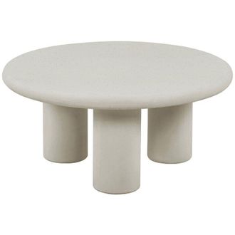 Vente-Unique Table basse en MDF - Effet b&eacute;ton blanc cass&eacute; - MARELNA